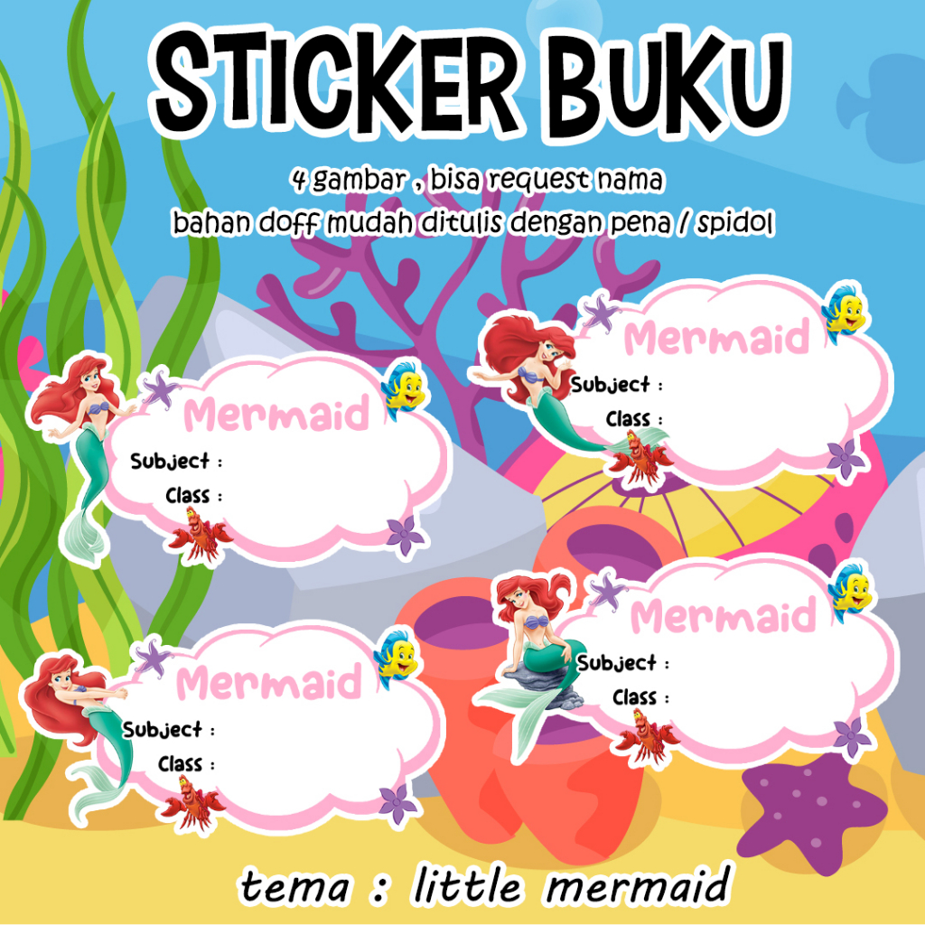 Jual Stiker Sticker Buku Mata Pelajaran Kelas Sekolah 6x3 cm 77 pcs ...