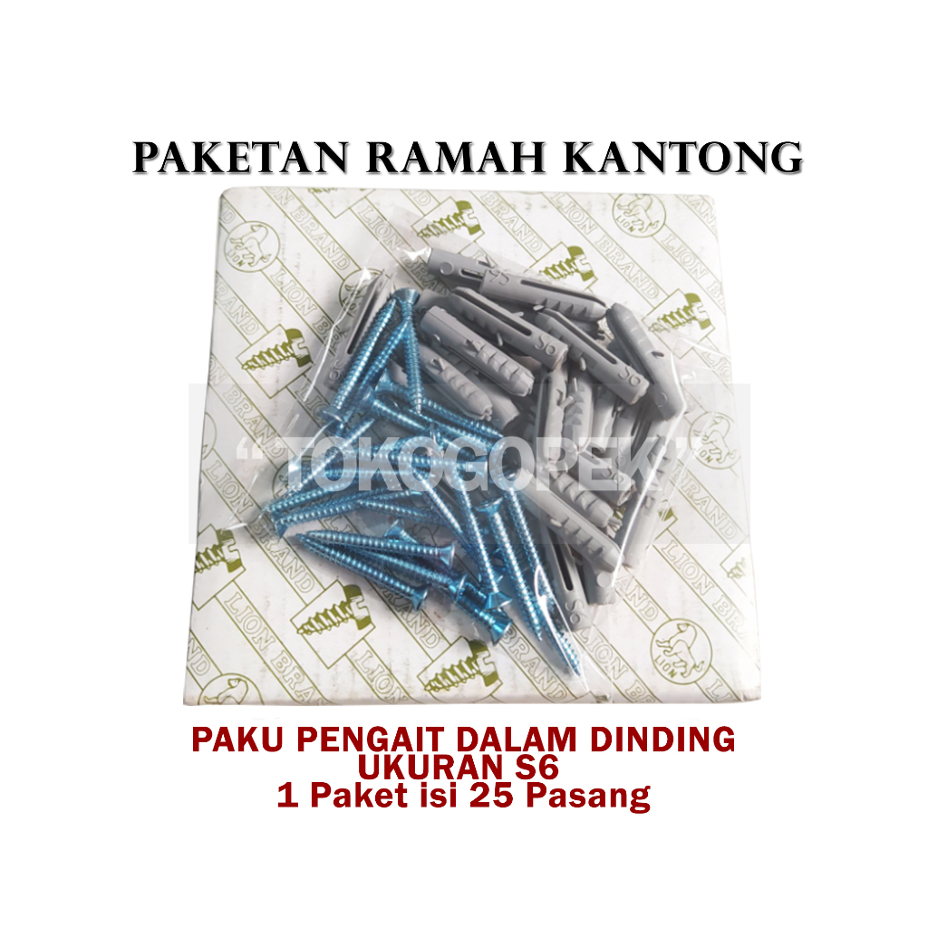 Jual PISER PAKU SEKRUP PENGAIT DALAM DINDING VISER S6 25 SET | Shopee ...
