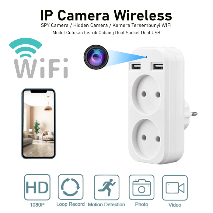 Jual Spy IP Camera WIFI HD 1080P - Hidden Camera WIFI Model Colokan ...