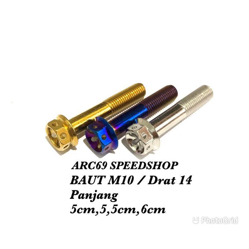 Jual Baut probolt Stainless Baut M10 / Drat 14 Panjang 5,cm 5,5cm 6cm Baut Stainles Harga satuan ...