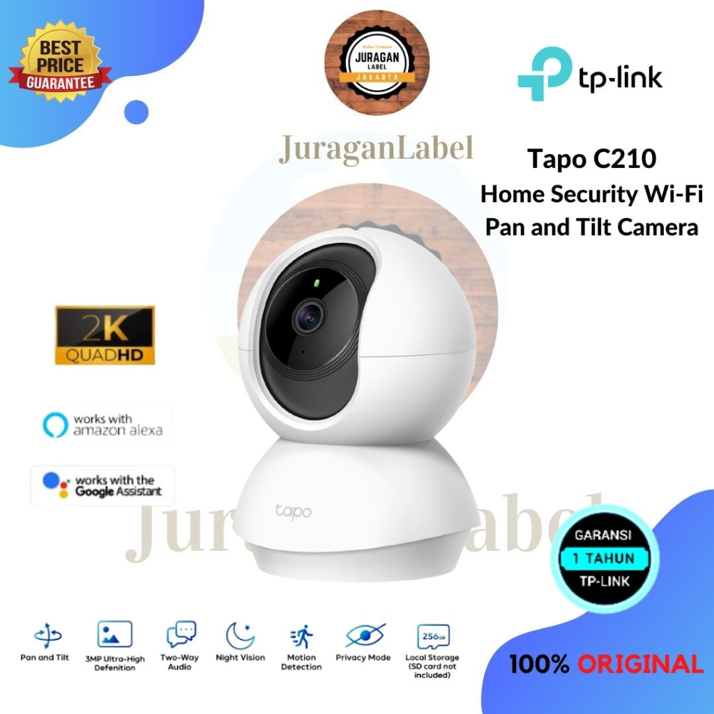 Jual TP-LINK Tapo C210 Home Security Wi-Fi Pan and Tilt Camera 3MP 2K | Shopee Indonesia