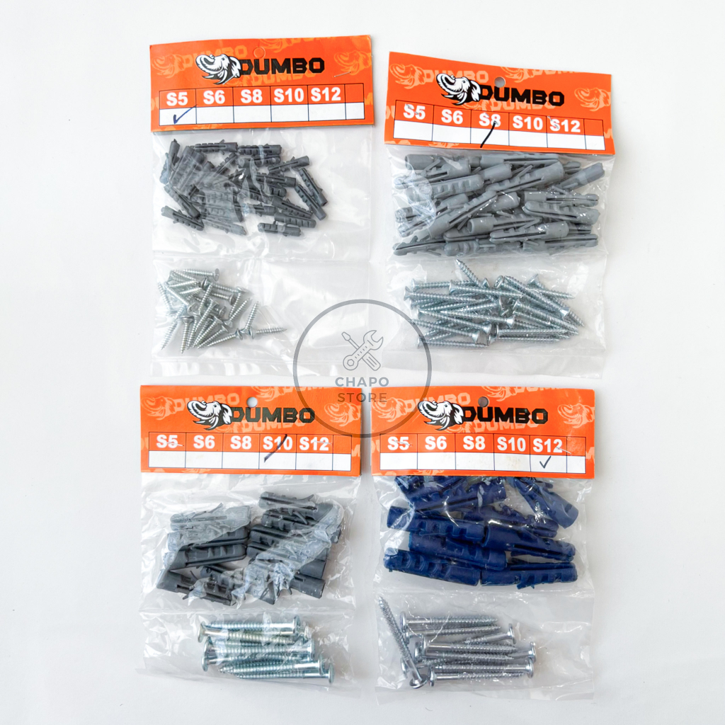Jual dumbo alat tanam pengait sekrup skrup ke tembok S5 S6 S8 S10 S12 staping jangkar | Shopee ...
