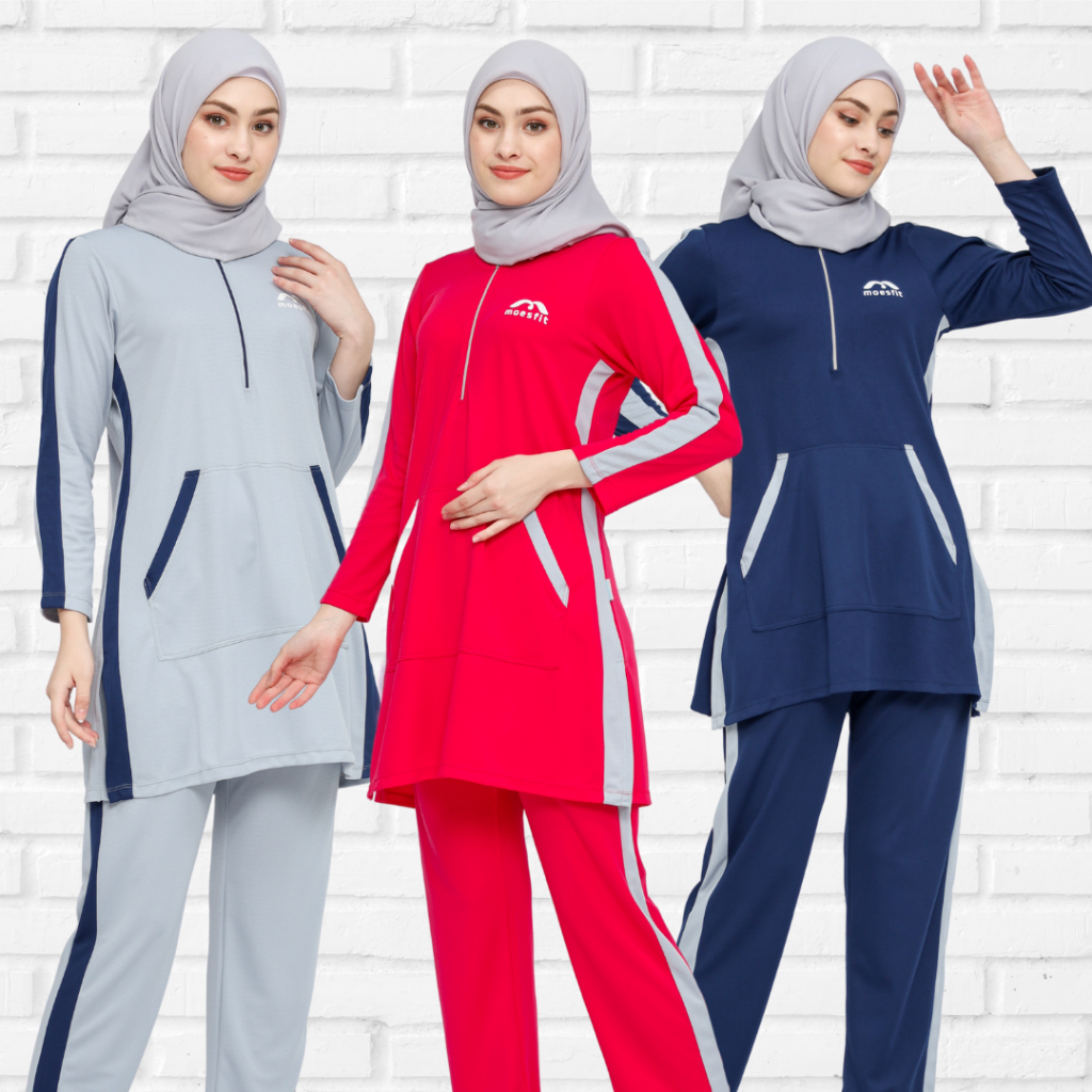 Jual Setelan Baju Olahraga Wanita Set Olahraga Muslimah Set Olahraga ...