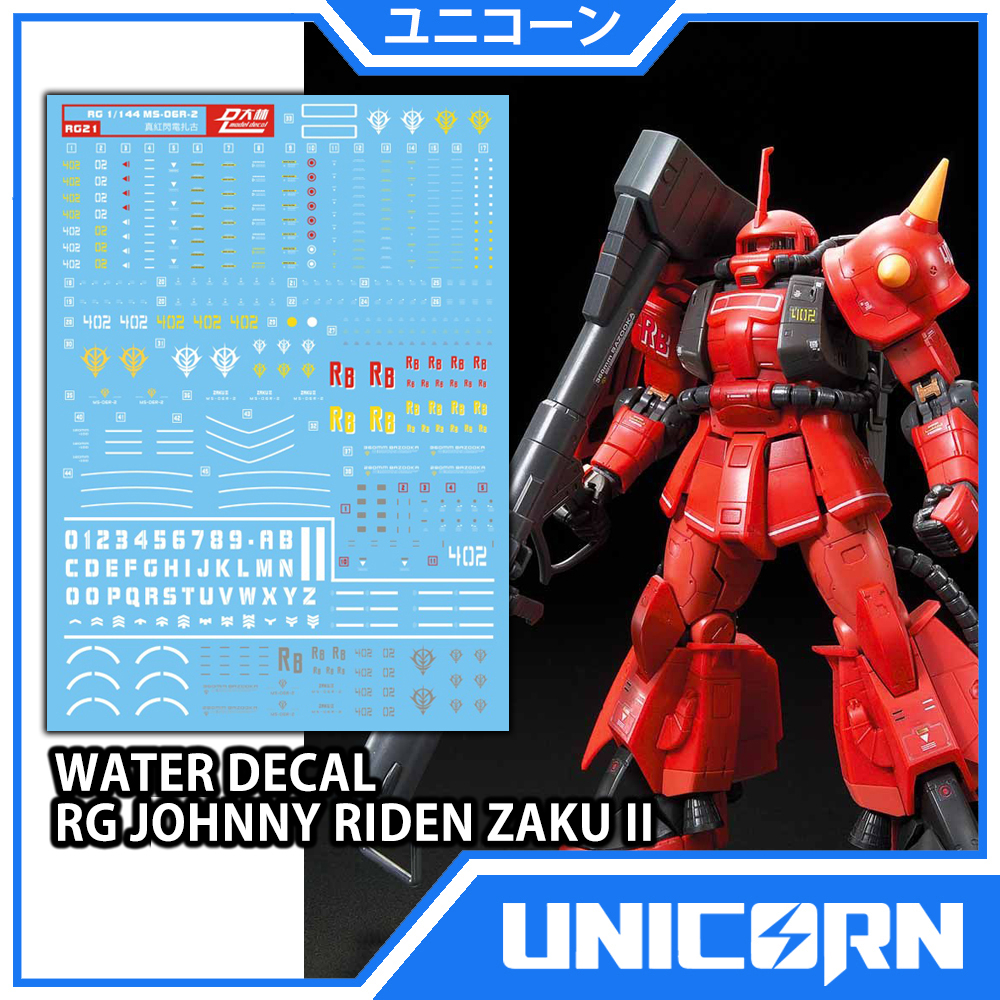 Jual WATER DECAL RG JOHNNY RIDDEN ZAKU II [DL MODEL DECAL] J RIDDEN ...