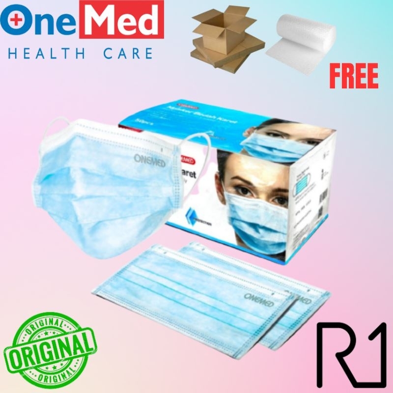 Jual onemed masker medis masker karet earloop onemed 3 ply isi 50 pcs ...