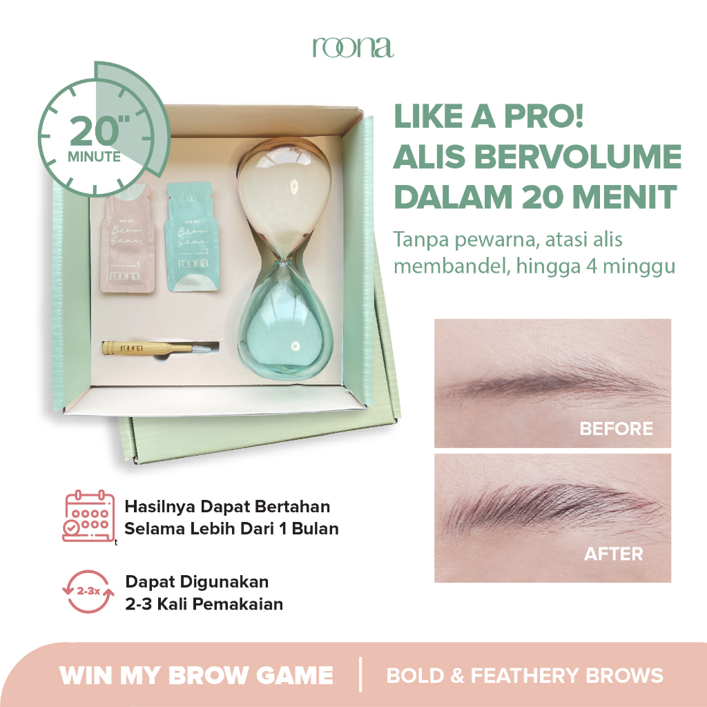 Jual ROONA - Win My Brow Game Kit Lengkap (Menebalkan Alis Instan ...