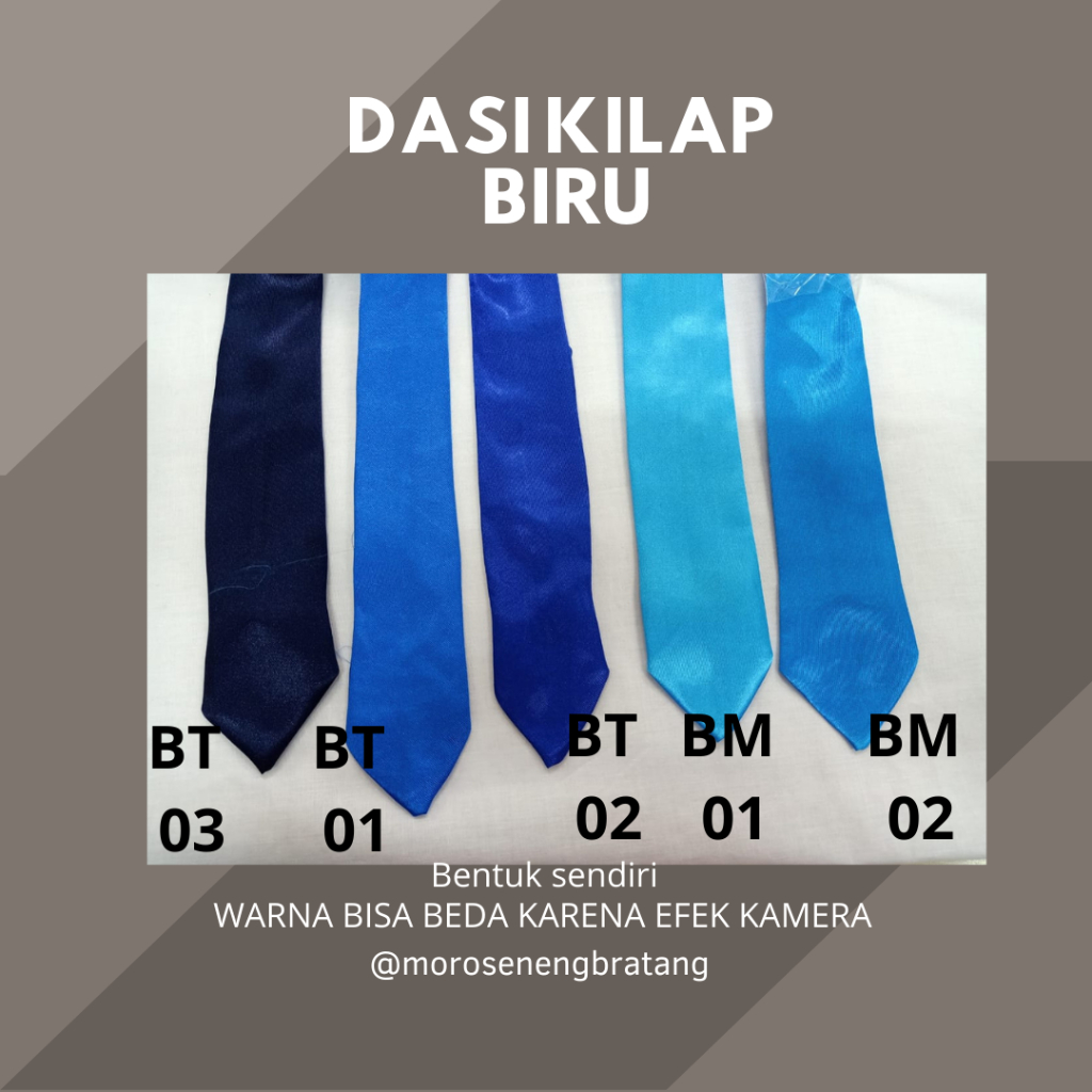 Jual Dasi pria wanita panjang BIRU tua Muda kilap POLOS DONGKER ...