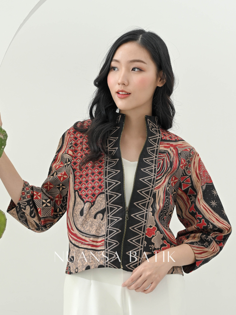 Jual Nuansa Batik Jaket Batik Lengan 7/8 Bahan Katun Stretch | Shopee Indonesia