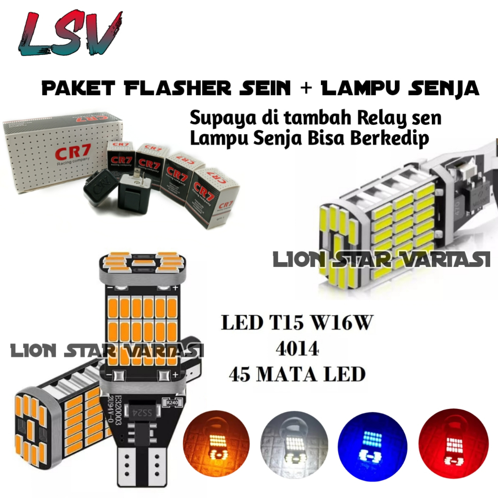Jual Lampu Senja Dajjal Sein Dajjal T10 T15 W16W LED Super Bright 45 Titik LED Sein Senja Kota ...