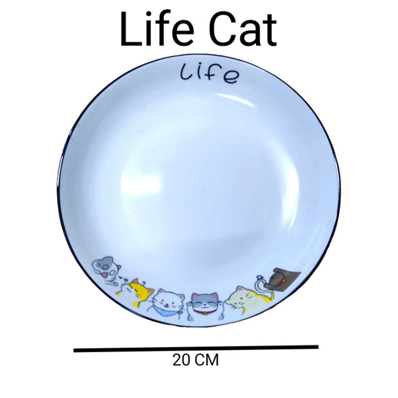 Jual Piring Keramik Motif Kucing Ukuran 8 Inch / 20 cm | Shopee Indonesia
