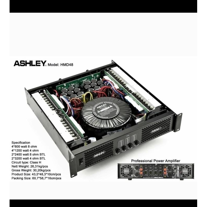Jual Power Amplifier Ashley 4 Channel HMD48 Ashley hmd48 | Shopee Indonesia