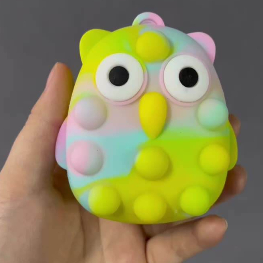 Jual POPIT 3D OWL CUTE PASTEL fidget ball rainbow up burung hantu ...