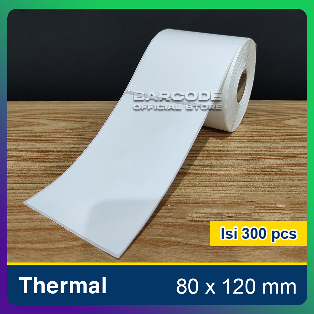 Jual Label Barcode 80 x 120 mm Stiker Label Thermal 80x120 mm Isi 300 ...