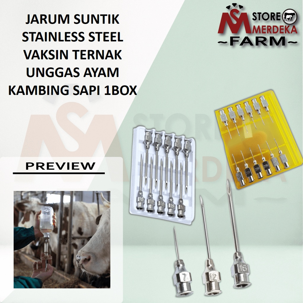 Jual Jarum Suntik Hewan Ternak Kambing Domba Sapi Ukuran 7g 8g 12g 14g ...