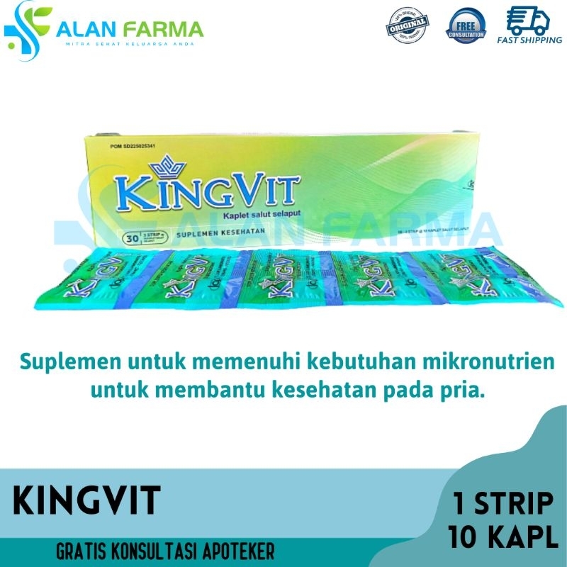 Jual Kingvit Strip Isi 10 Kaplet | Suplemen Kesehatan Pria | Suplemen ...