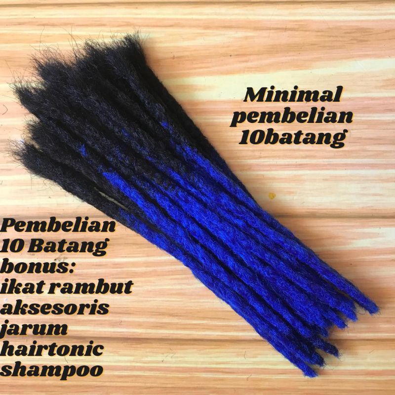 Jual Rambut Gimbal Hitam mix Biru 15,20,25,30,40cm FREE Aksesoris ...