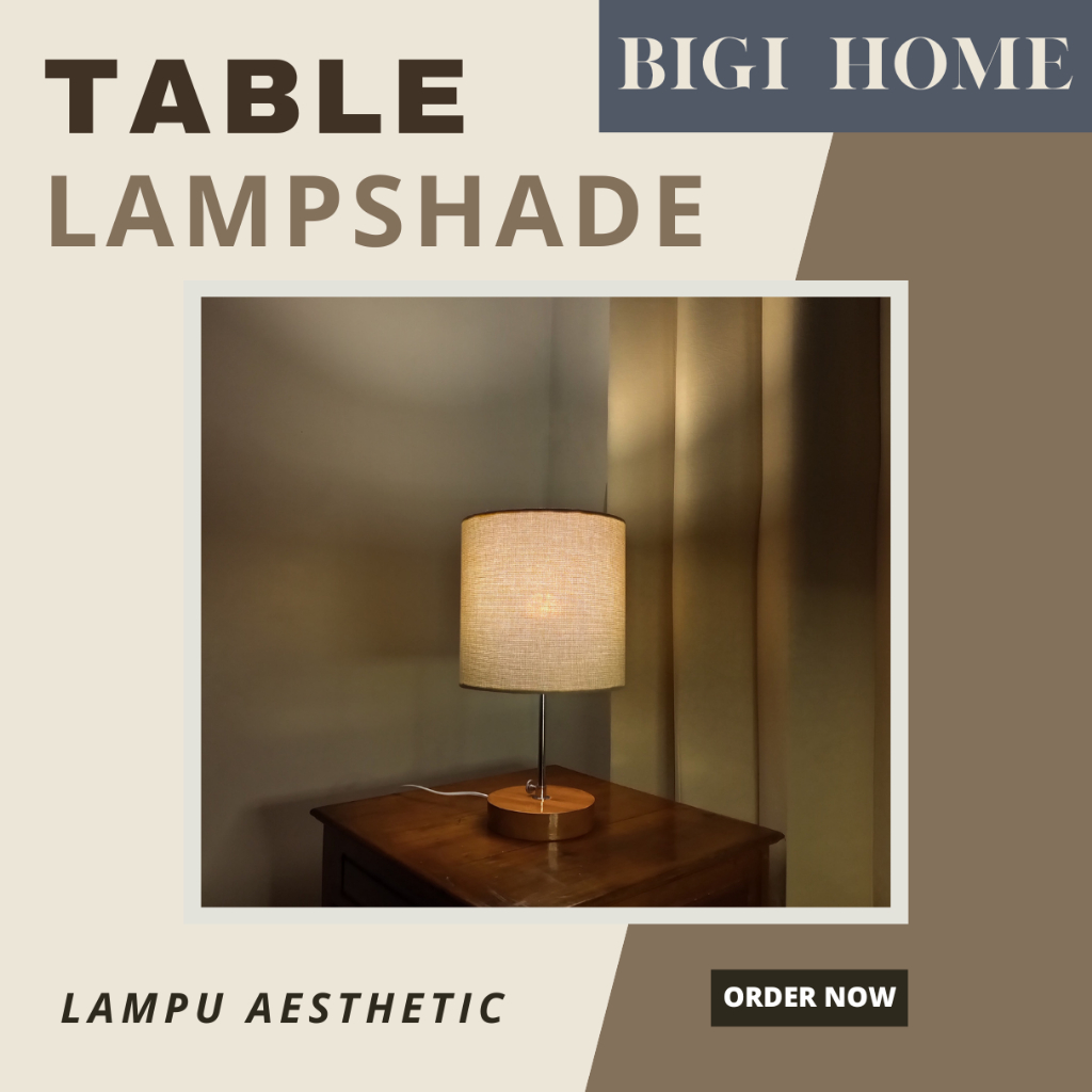 Jual Lampu meja Table Lampshade Meja Hias Kamar Tidur Tiang Besi Tinggi 38cm | Shopee Indonesia