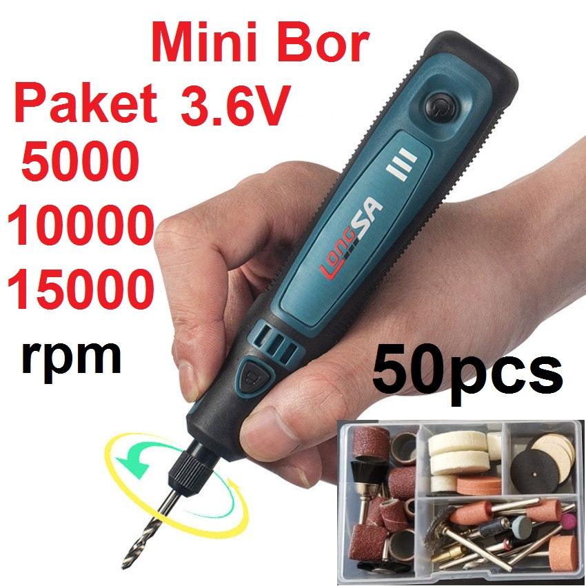 Jual Bor Mini Grinder Set Cordless 3.6V Mini Drill Tuner Mesin Ukir ...
