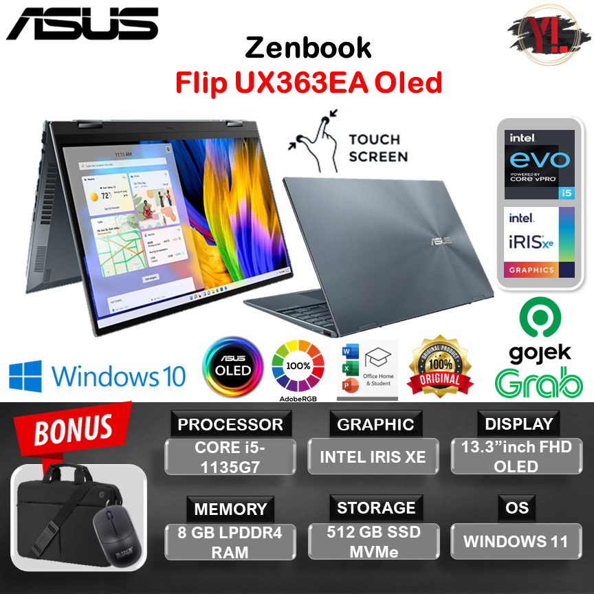 Jual Asus Zenbook Flip UX363EA Oled 2in1 Touch i5 1135G7 Evo 8GB 512GB ...