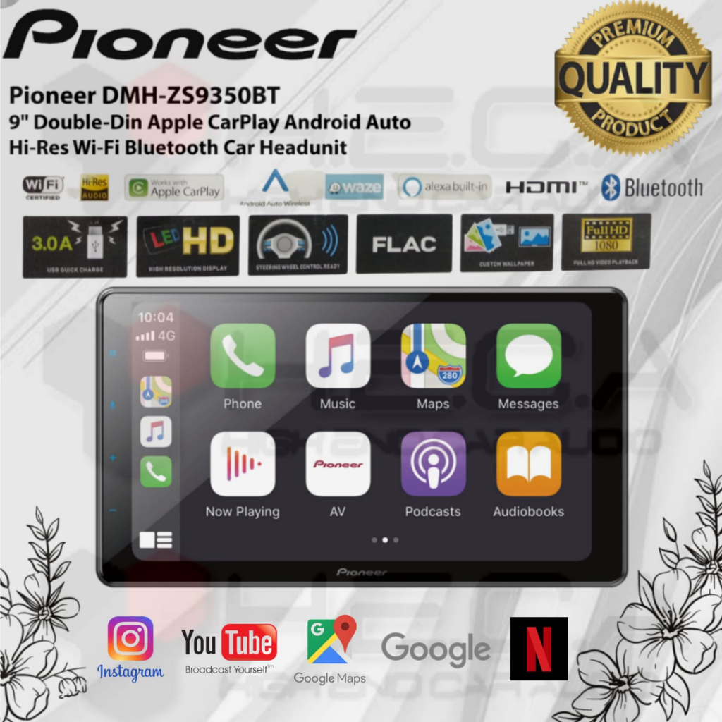 Jual Pioneer DMH-ZS9350BT Head Unit 9" Double Din Tape Audio Mobil 9 inch | Shopee Indonesia