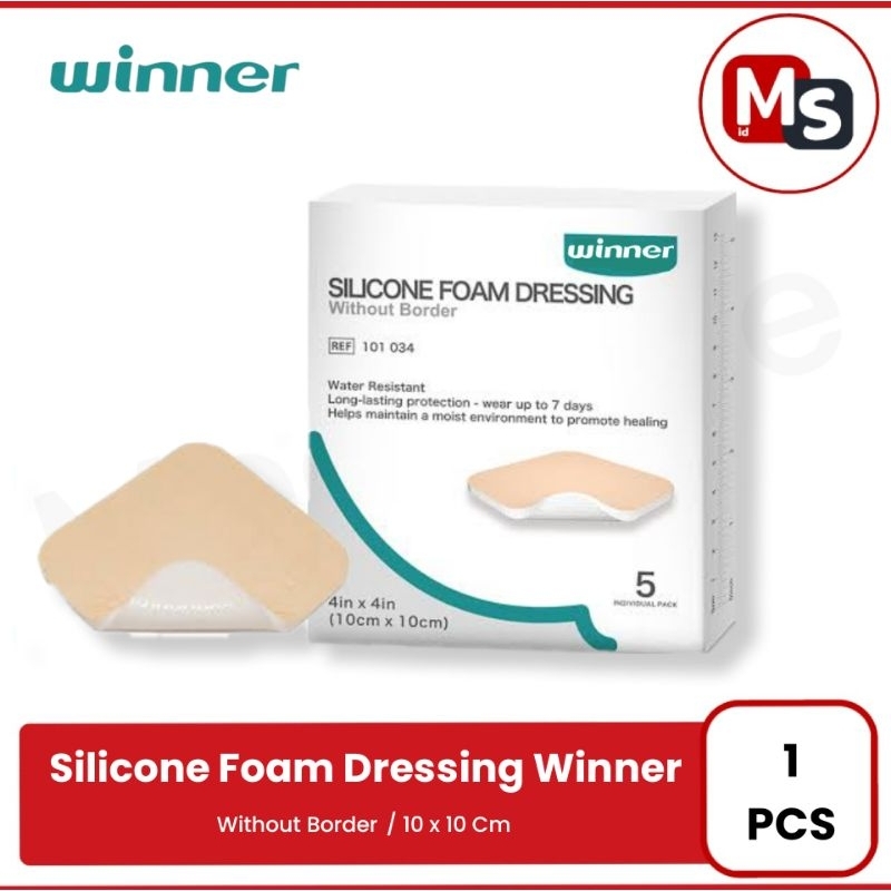 Jual Winner Silicone Foam Dressing 10 x 10 Cm Without Border / Satuan ...