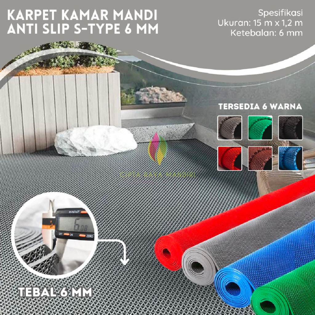 Jual Keset Karpet Anti Slip Bahan PVC S Type Rol 15 x 1,2m Keset Kamar ...