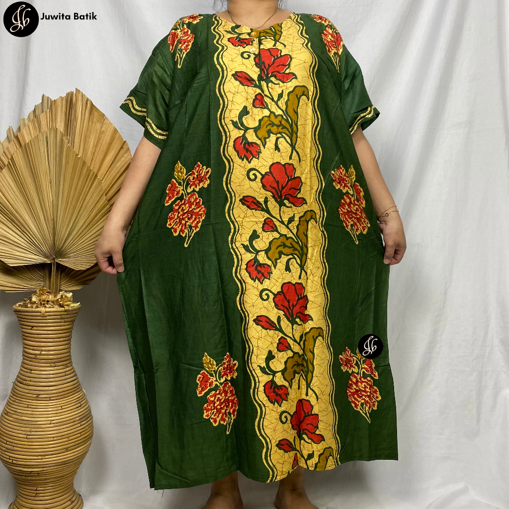 Jual Juwita Batik - Daster Ibu Jumbo LD 130 Busui Friendly Motif Mawar ...