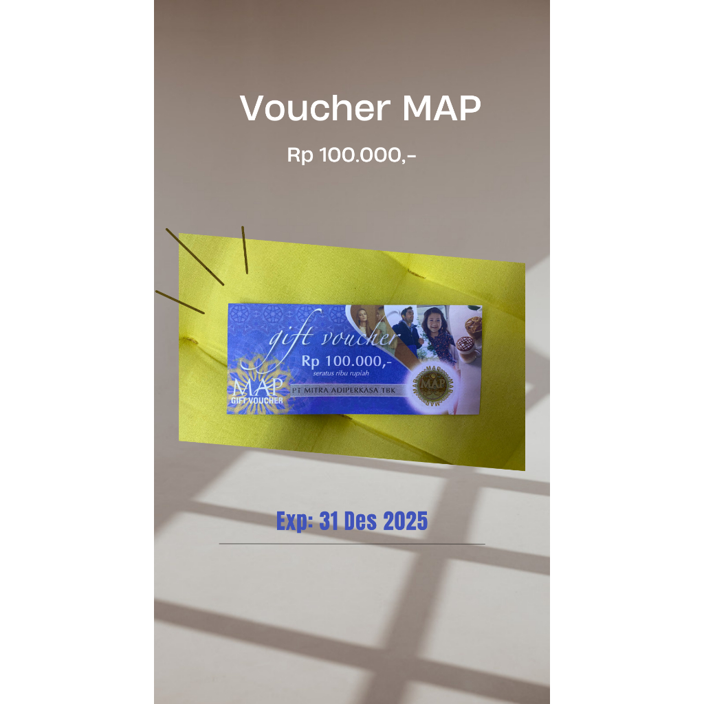 Jual Gift Voucher MAP Rp 100.000,- / Voucher MAP 100ribu / Voucher MAP ...