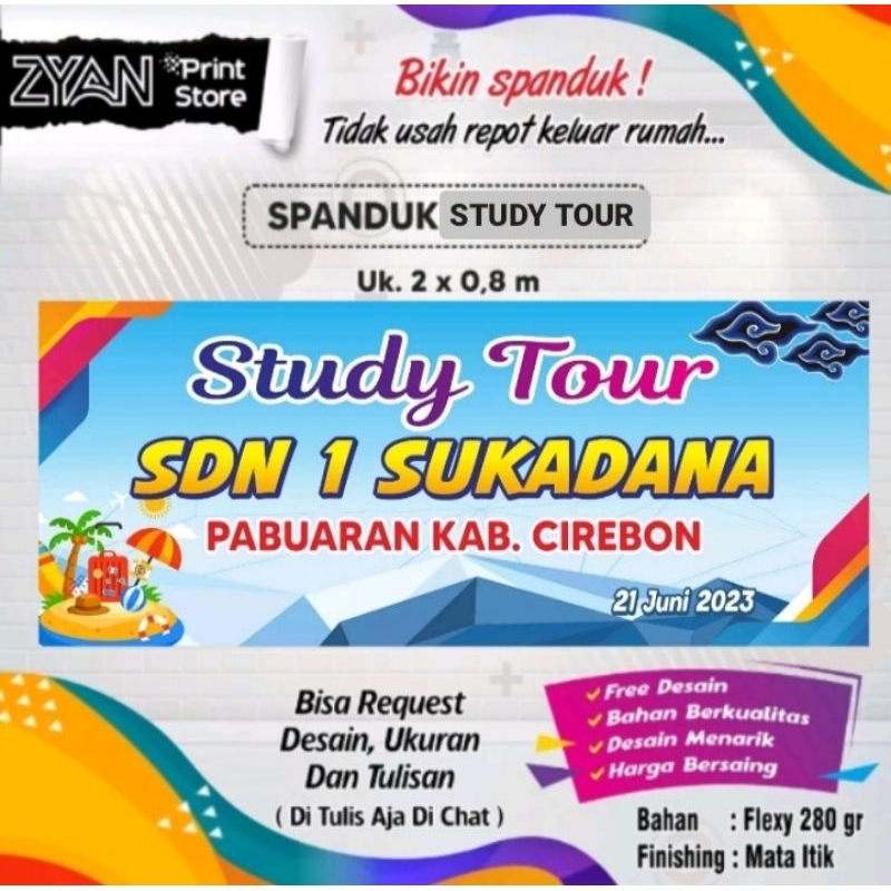 Jual SPANDUK BANNER STUDY TOUR | Shopee Indonesia