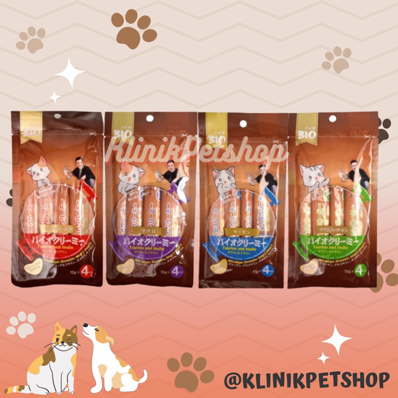 Jual BIO CREAMY CAT TREATS SNACK CEMILAN KUCING BASAH PETFOOD BAIM WONG ...