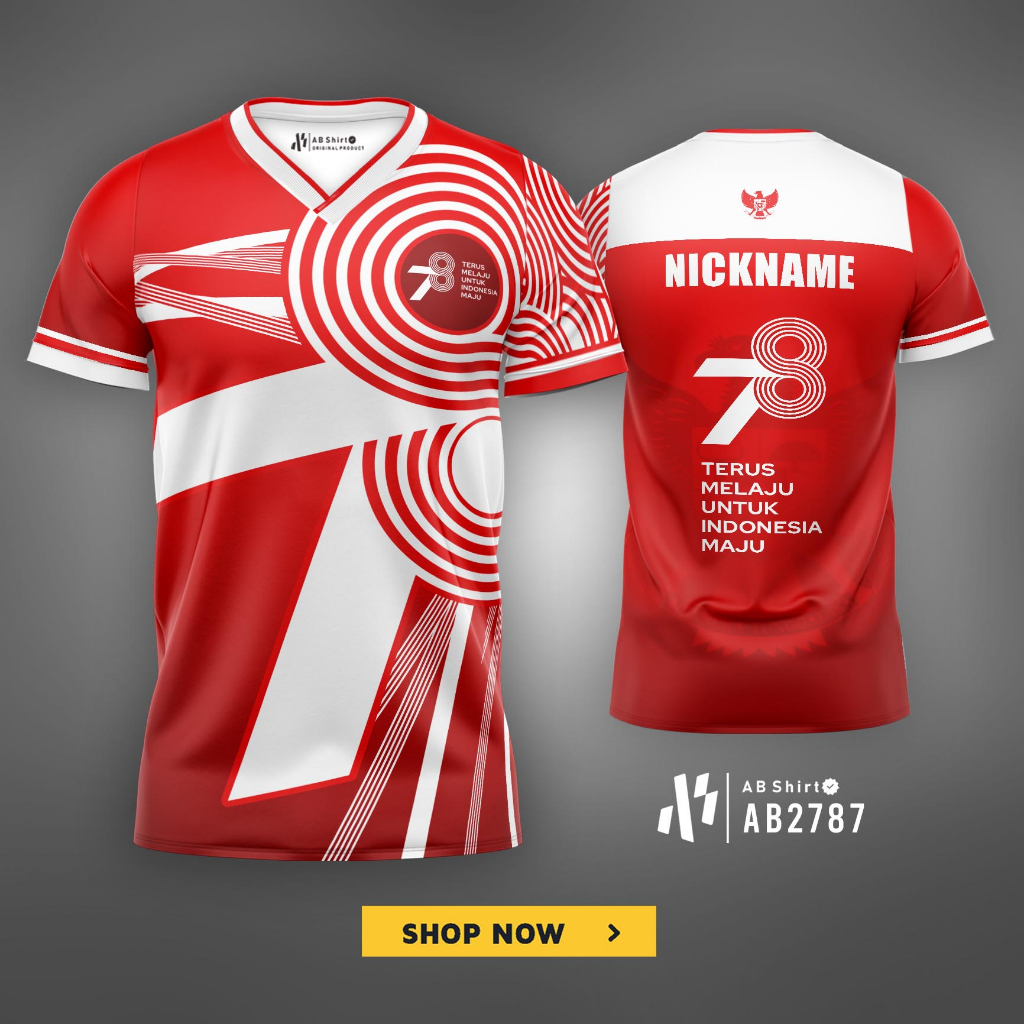 Jual Kaos Jersey HUT RI 78 Tahun Kemerdekaan Indonesia 2023 Agustusan | Shopee Indonesia
