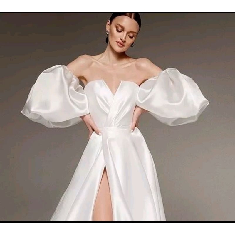 Jual Lengan gaun lepas pasang organza | Shopee Indonesia