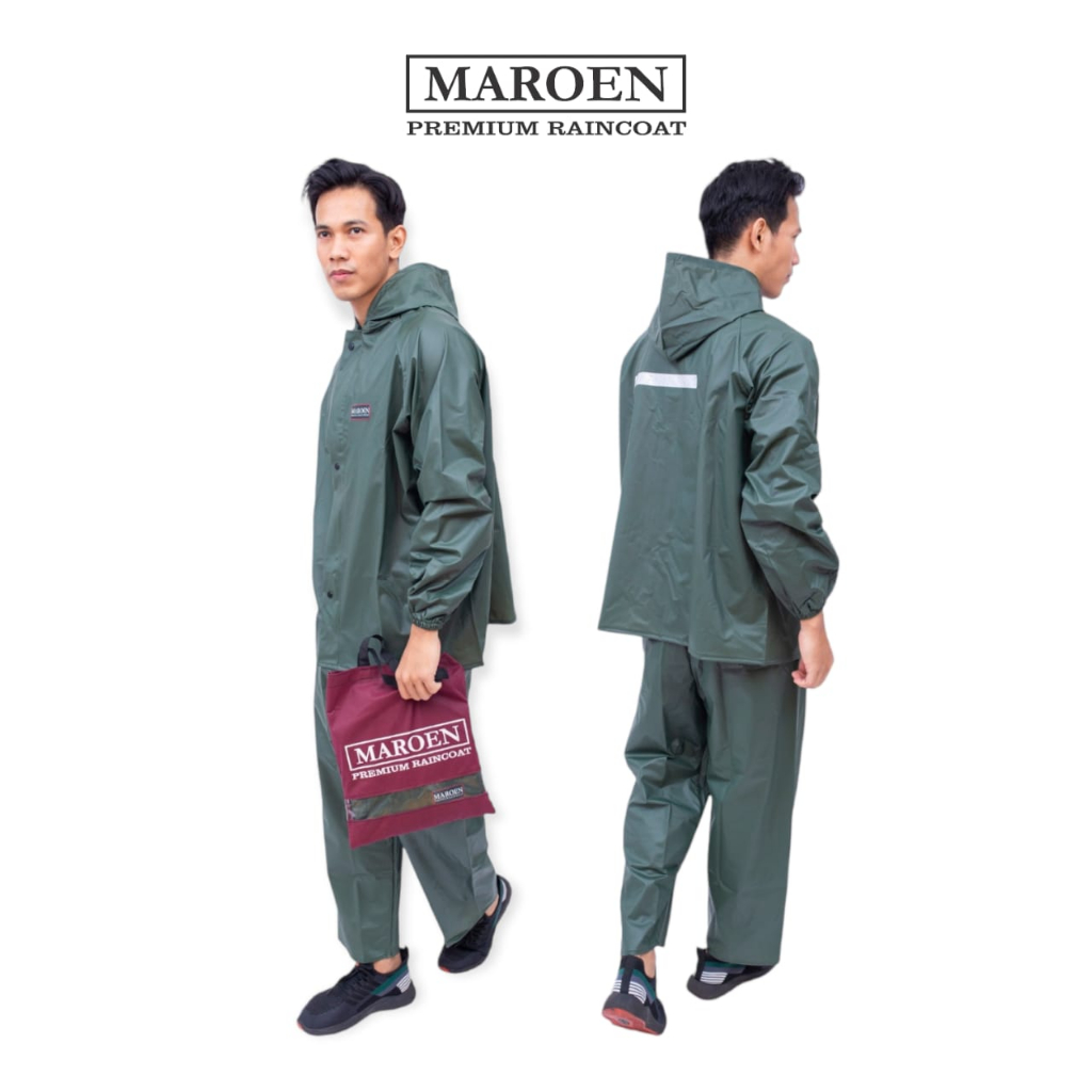 Jual Raincoat Maroen Setelan Pria Wanita Bahan Tebal PVC 0.25 Anti Rembes Jas hujan Murah Grosir ...