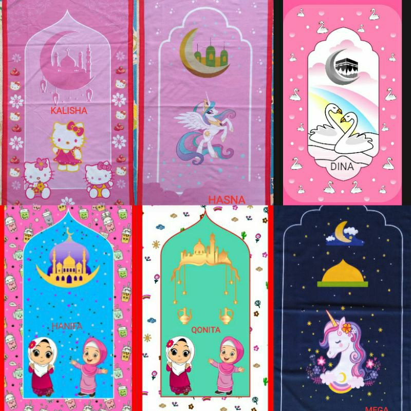 Jual SAJADAH ANAK CUSTOM NAMA (PAKAI NAMA) | Shopee Indonesia