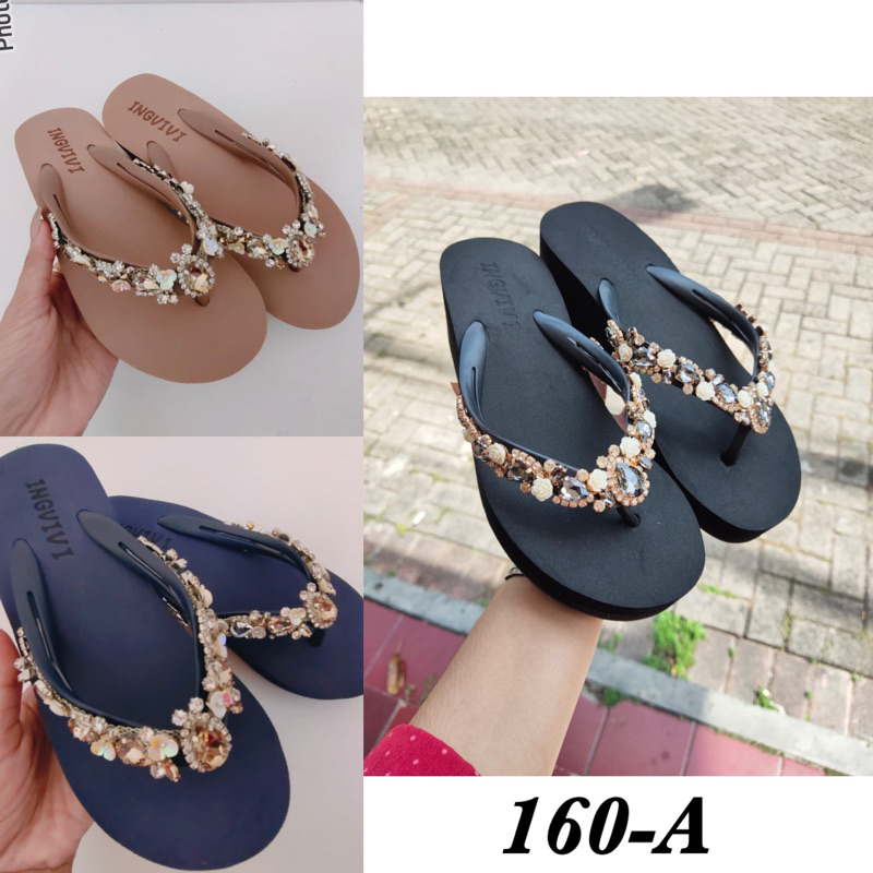 Jual TERMURAH Sendal Jepit Ingvivi 160-A Wedges 5cm / Sandal / Sandal ...
