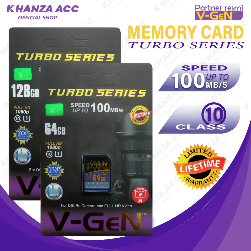 Jual KHANZAACC VGEN SD CARD 64GB 128GB Memori Kamera Class 10 | Shopee ...