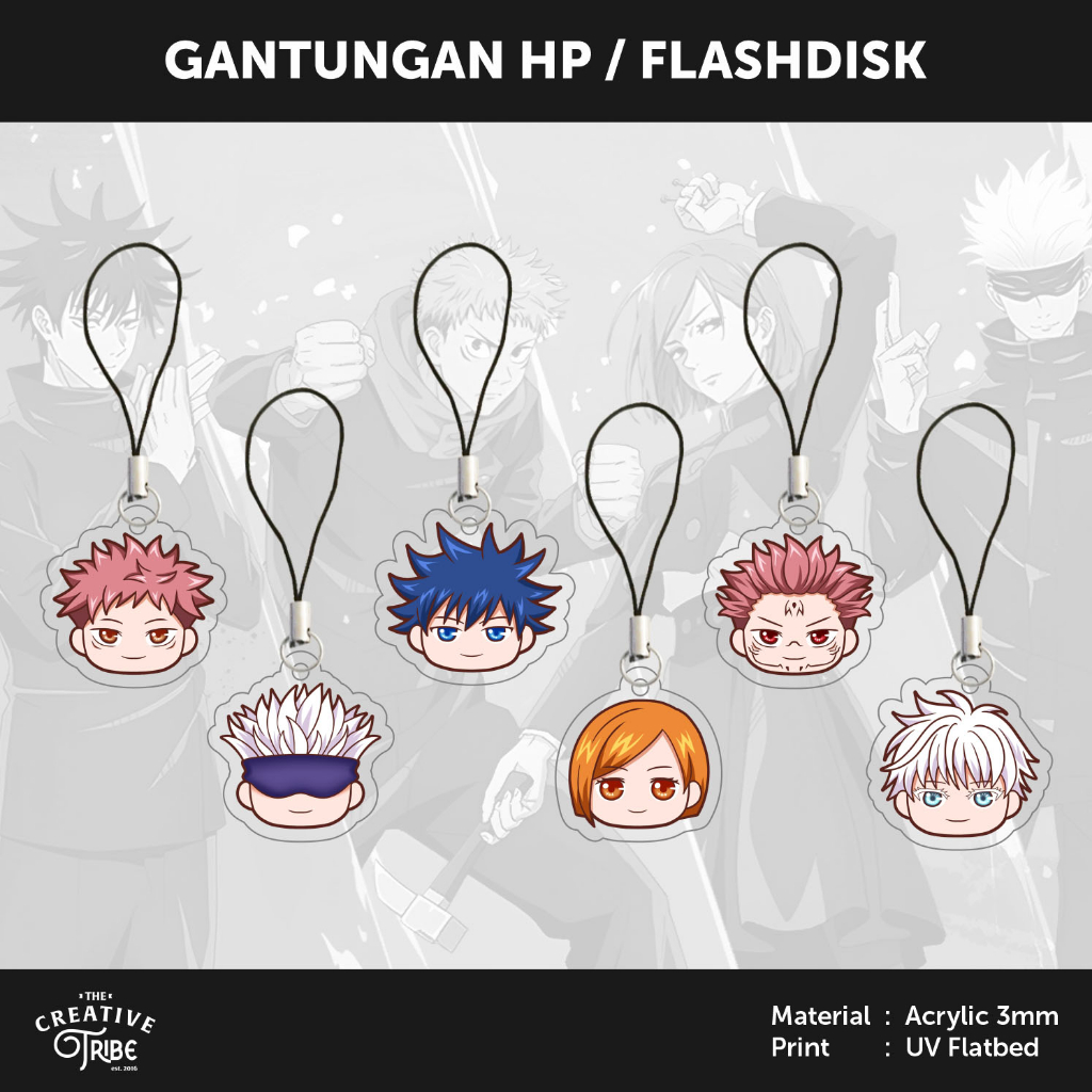 Jual Jujutsu Kaisen - Gantungan HP / Flashdisk Akrilik 3mm - Hiasan ...