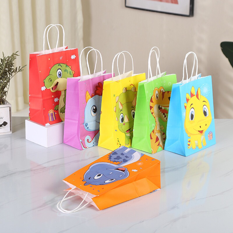 Jual Paper Bag/Goodie Bag/Souvenir Bag/Tas Ultah Motif Dino Vol.2 Dino ...