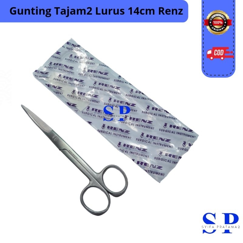 Jual Gunting Tajam Tajam 14cm RENZ Lurus / Bengkok / Gunting Jaringan ...