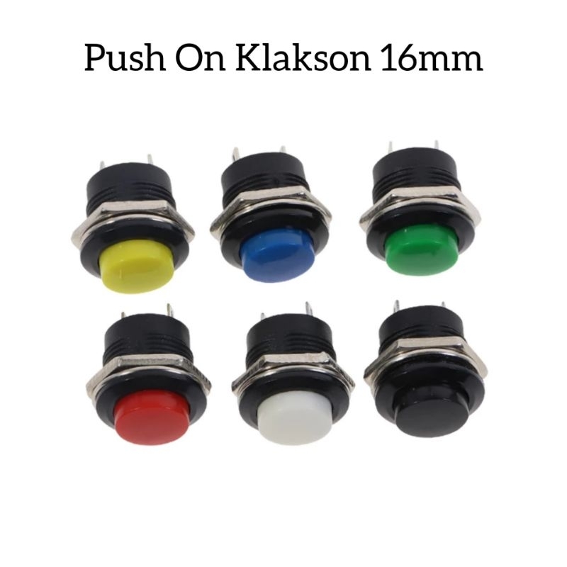 Jual Tombol Saklar Switch Push On Klakson Momentary 16mm 3A 250V Reset ...