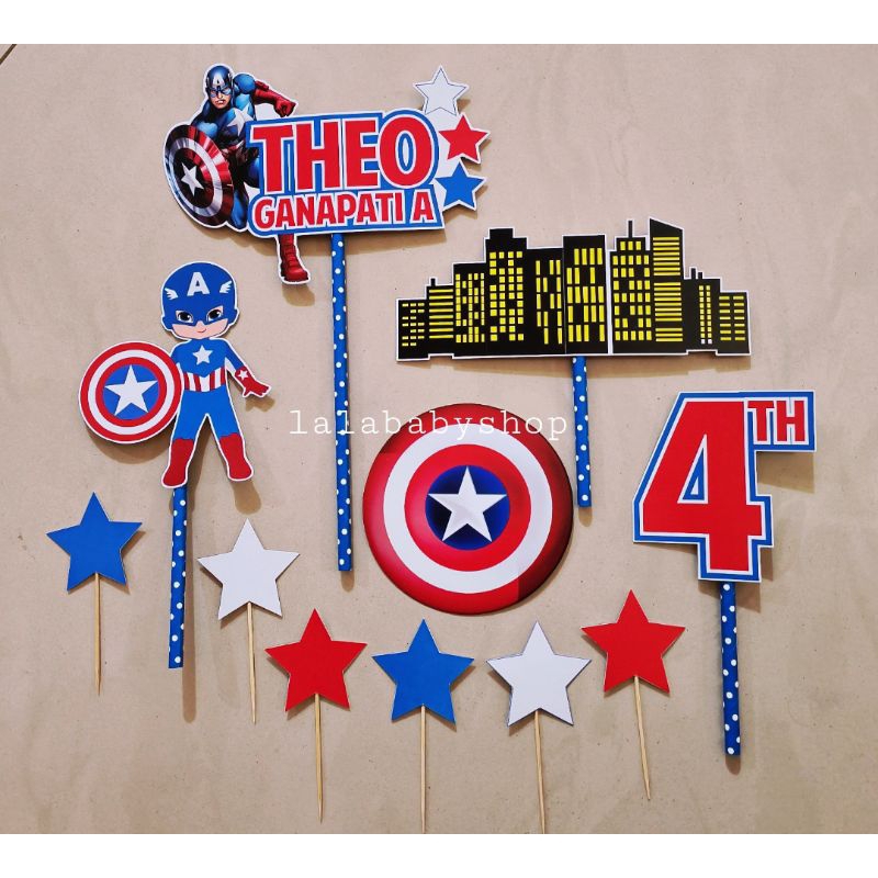 Jual cake topper Captain America | Shopee Indonesia