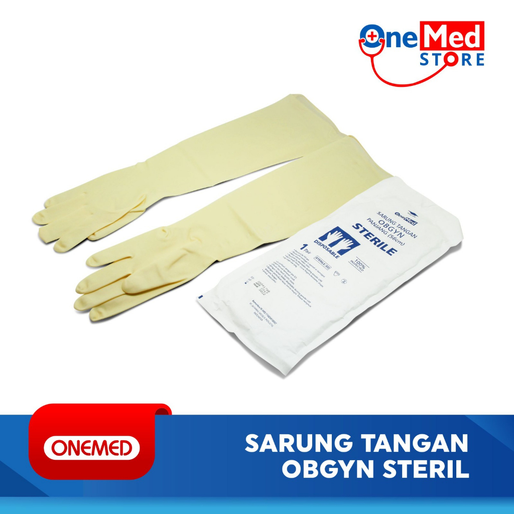 Jual Sarung Tangan Latex Obgyn Gynaecologi Steril OneMed pasang OM ...