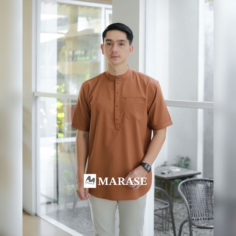 Jual Kemeja koko muslim pria dewasa lengan pendek premium MARASE ...