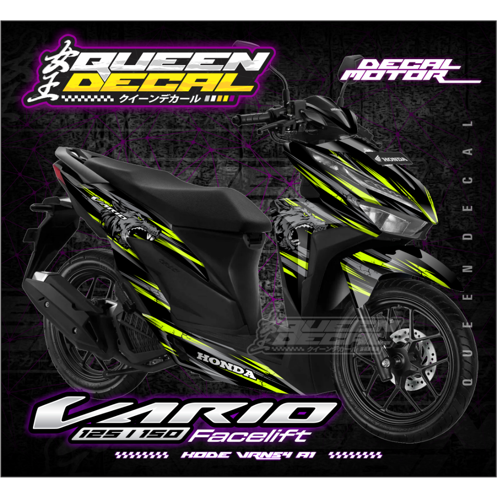 Jual DECAL STIKER FULLBODY VARIO NEW 150 - MOTIS LIST HIJAU - VRN ...