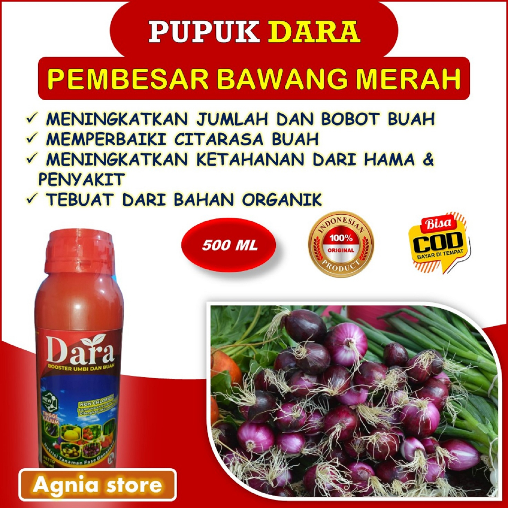 Jual pupuk booster DARA 500 ML, pupuk booster umbi dan buah pada bawang ...