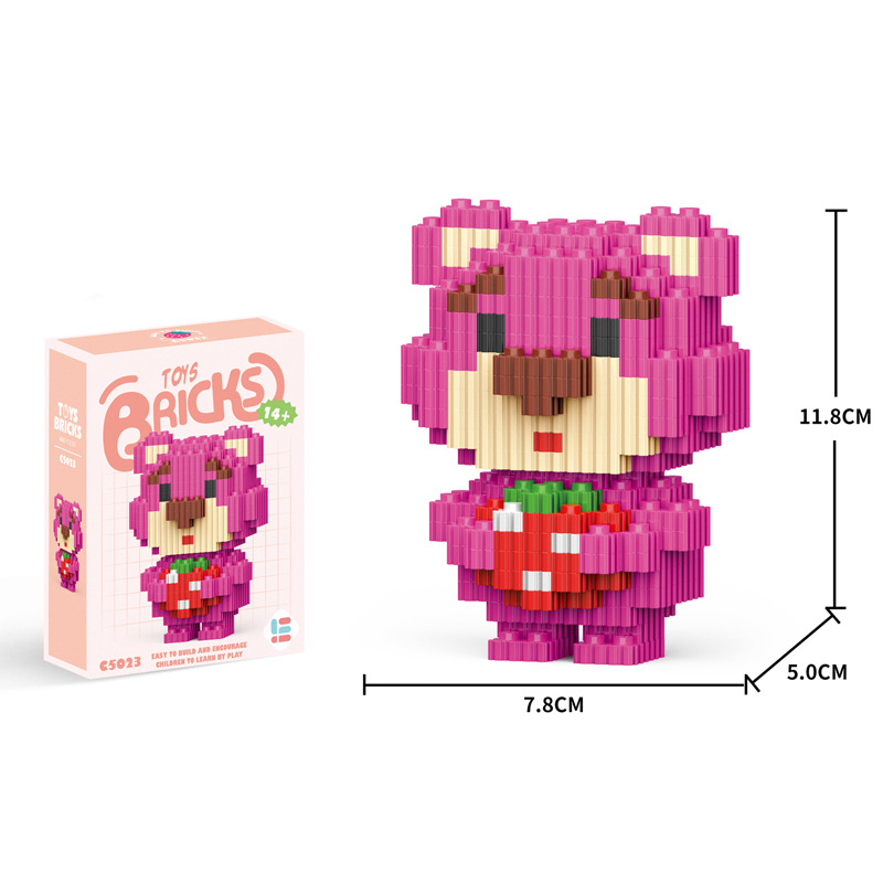 Jual (COD) Mainan Block Susun Nano Block Disney Strawberry Bear Series ...