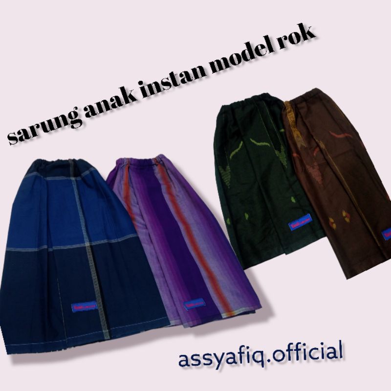 Jual Sarung anak instan terbaru model rok motif hitam polos dan batik ...