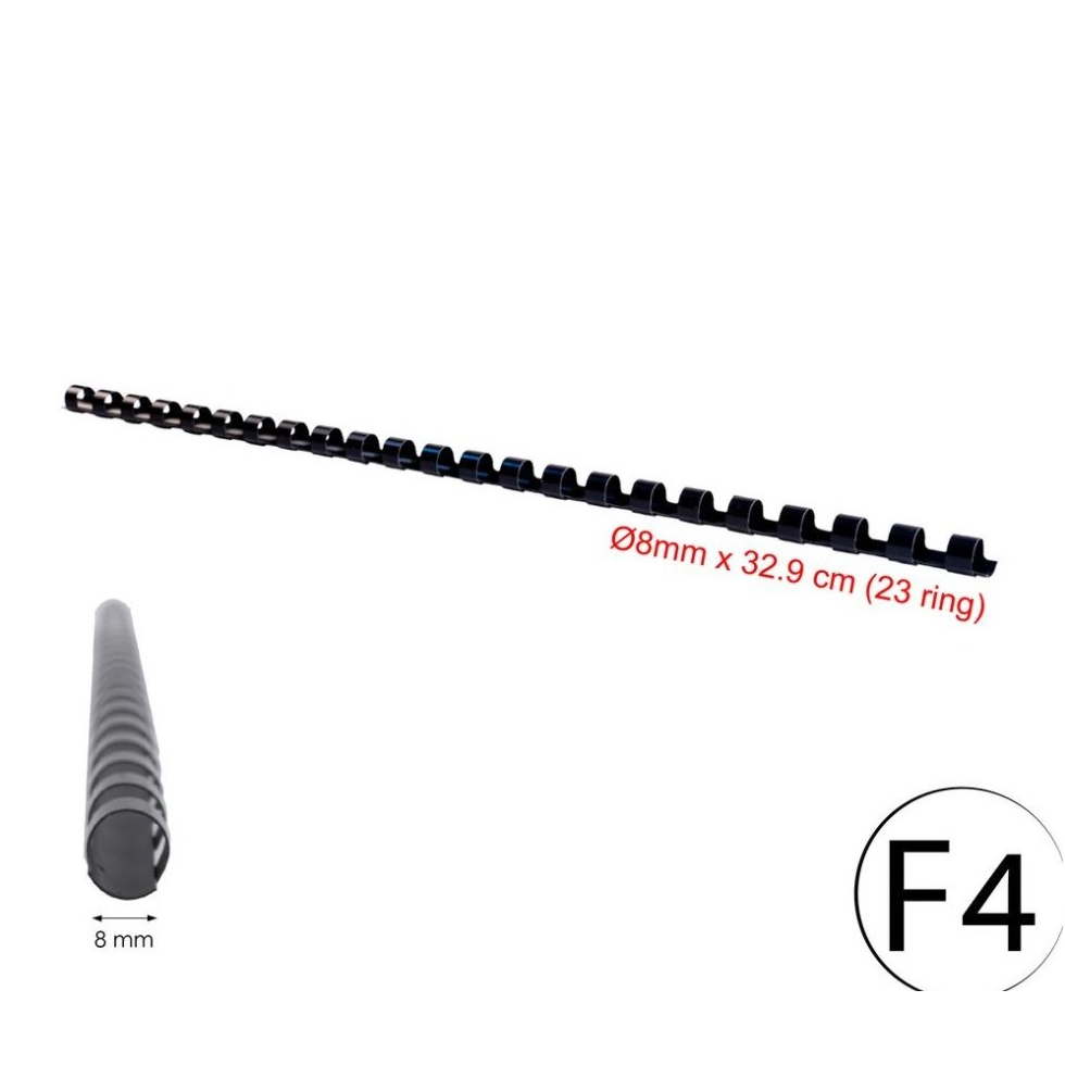 Jual Spiral Plastik Jilid Ring Binding Plastic Comb Hitam / Plastik ...