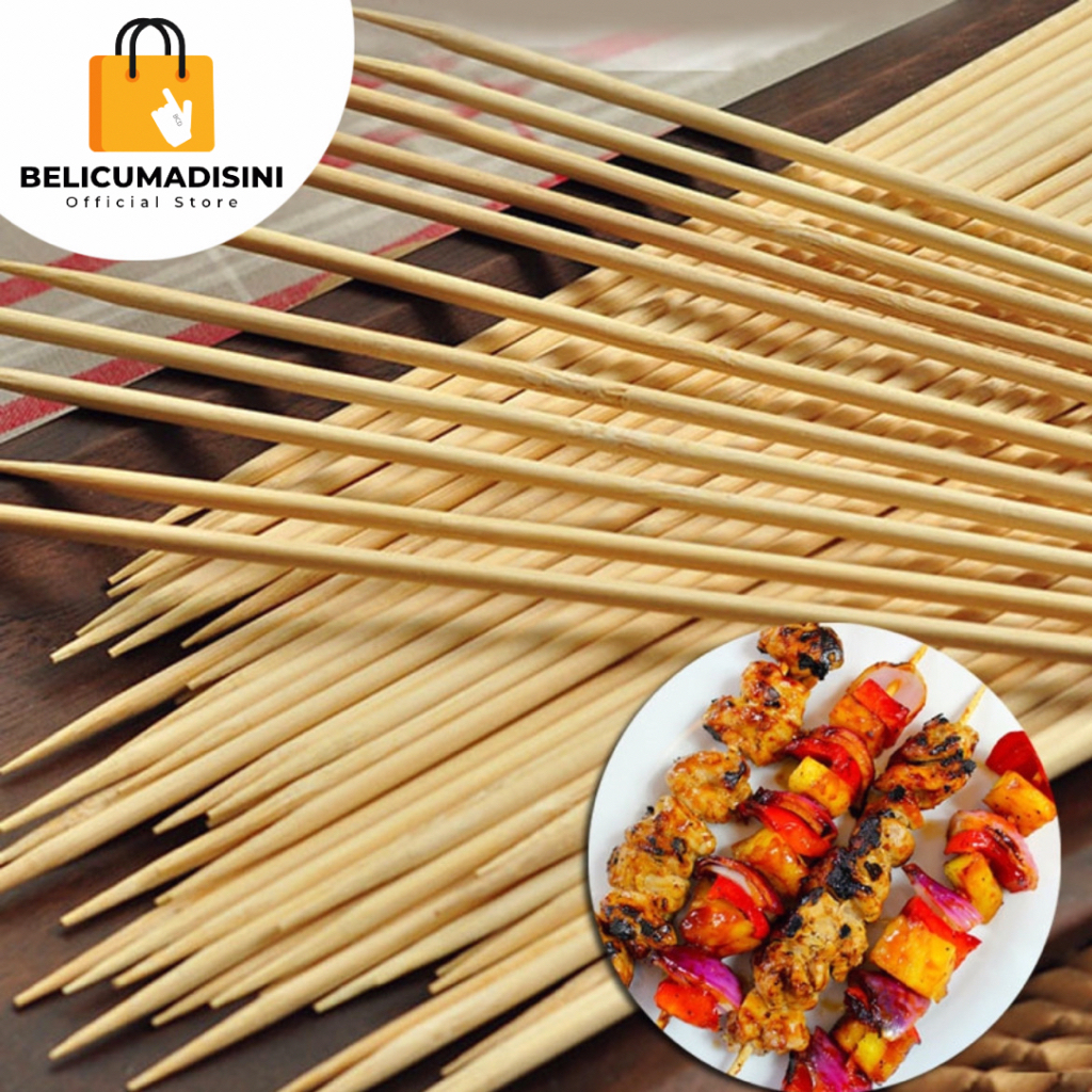 Jual Tusuk Sate Ukuran 21 cm Bambu Sunduk Lidi Stik Bamboo Stick Daging ...