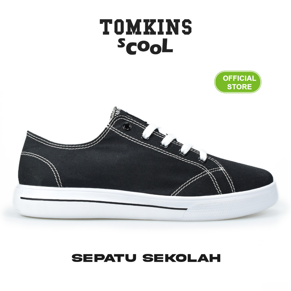 Jual TOMKINS Scool Edition Outlander - Black White Sepatu Sekolah | Shopee Indonesia